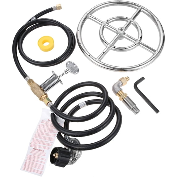 Fire Ring Burner Valve Assembly Kit, 12 inch Stainless Steel Fire Pit ...