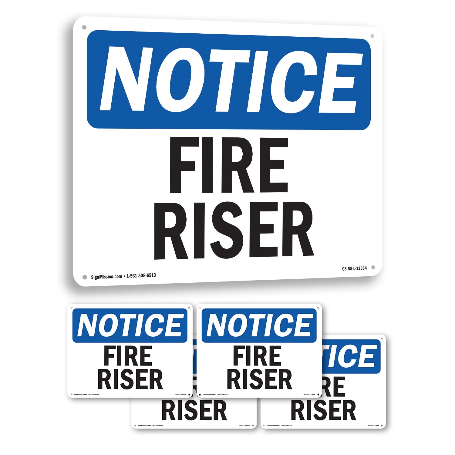 Fire Riser OSHA Notice Rigid Plastic Sign 10 Inch x 7 Inch - 5 Pack ...