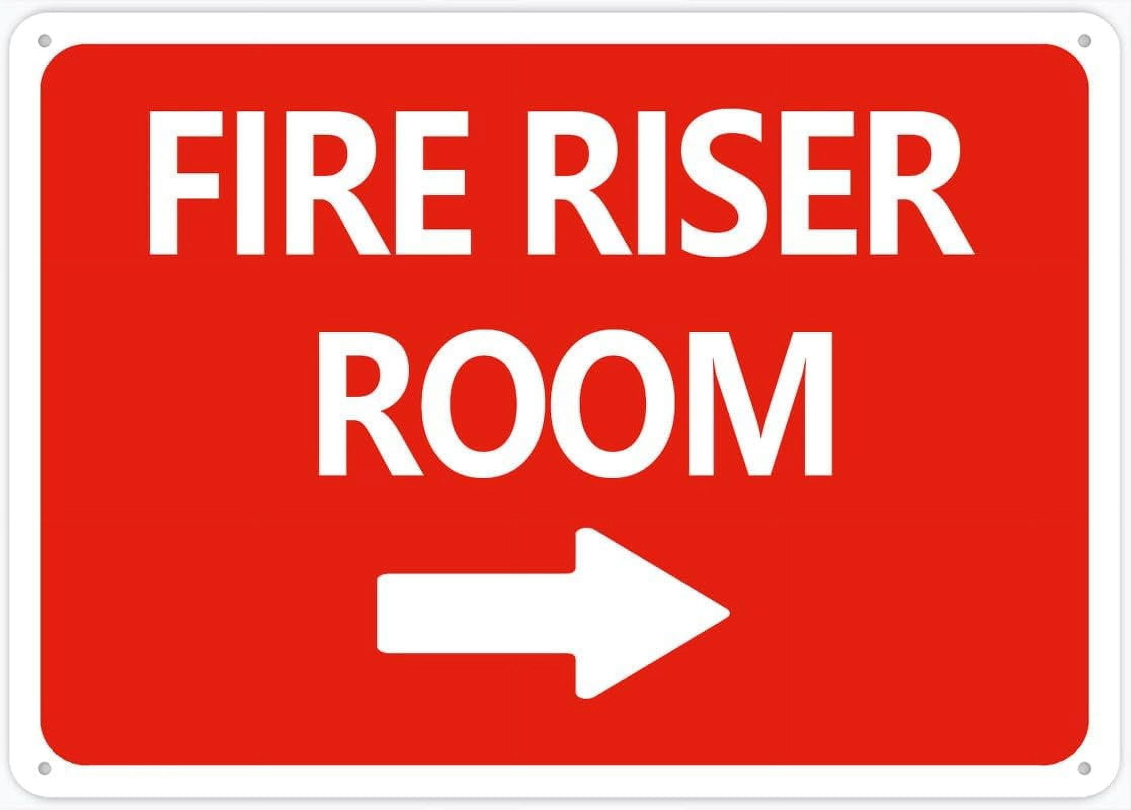 Fire Riser Room Right Arrow For Business 8""X12"" Rust Free Aluminum Uv ...