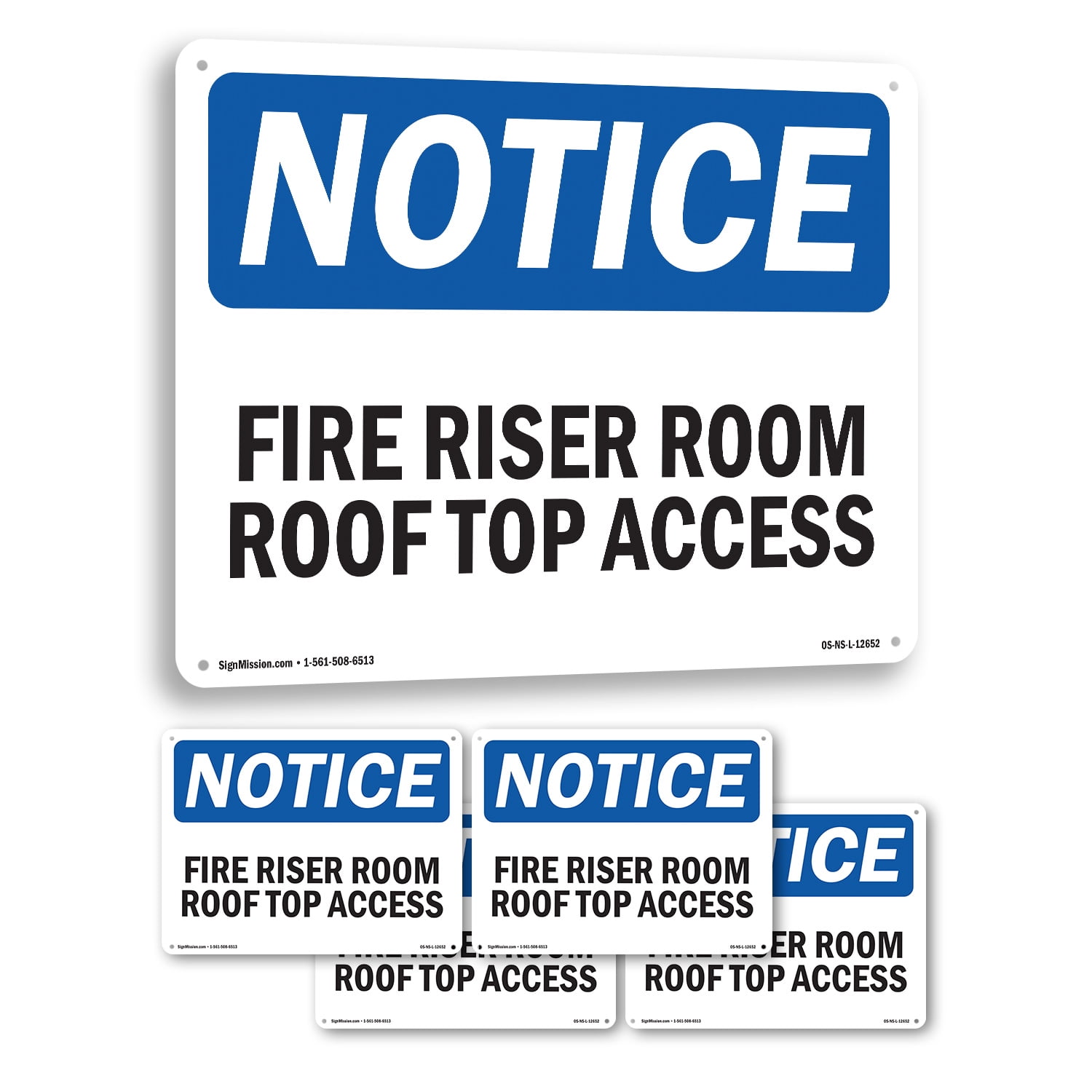 Fire Riser Room Roof Top Access OSHA Notice Aluminum Sign 18 Inch x 12 ...