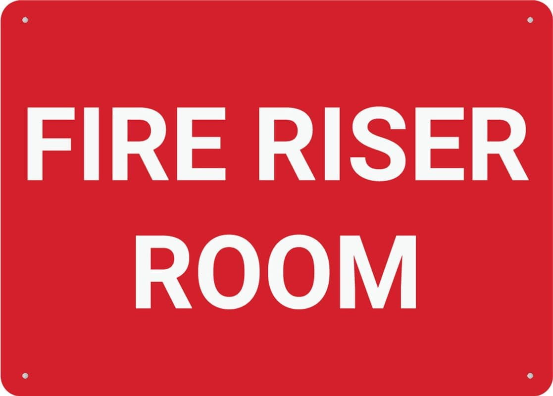 Fire Riser Room Sign 8 X 12 Inches Rust Free Aluminum - Uv Protected ...