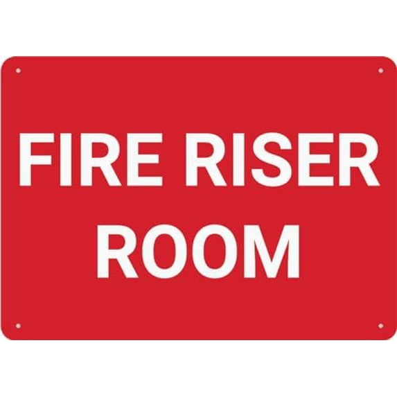 Fire Riser Room Sign 8 X 12 Inches Rust Free Aluminum - Uv Protected ...