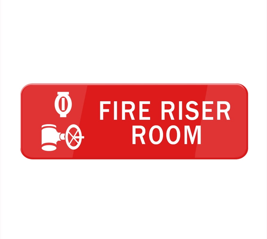 Fire Riser Room Sign, Self Adhesive Sign For Door Or Wall 10 X 3 Inch ...