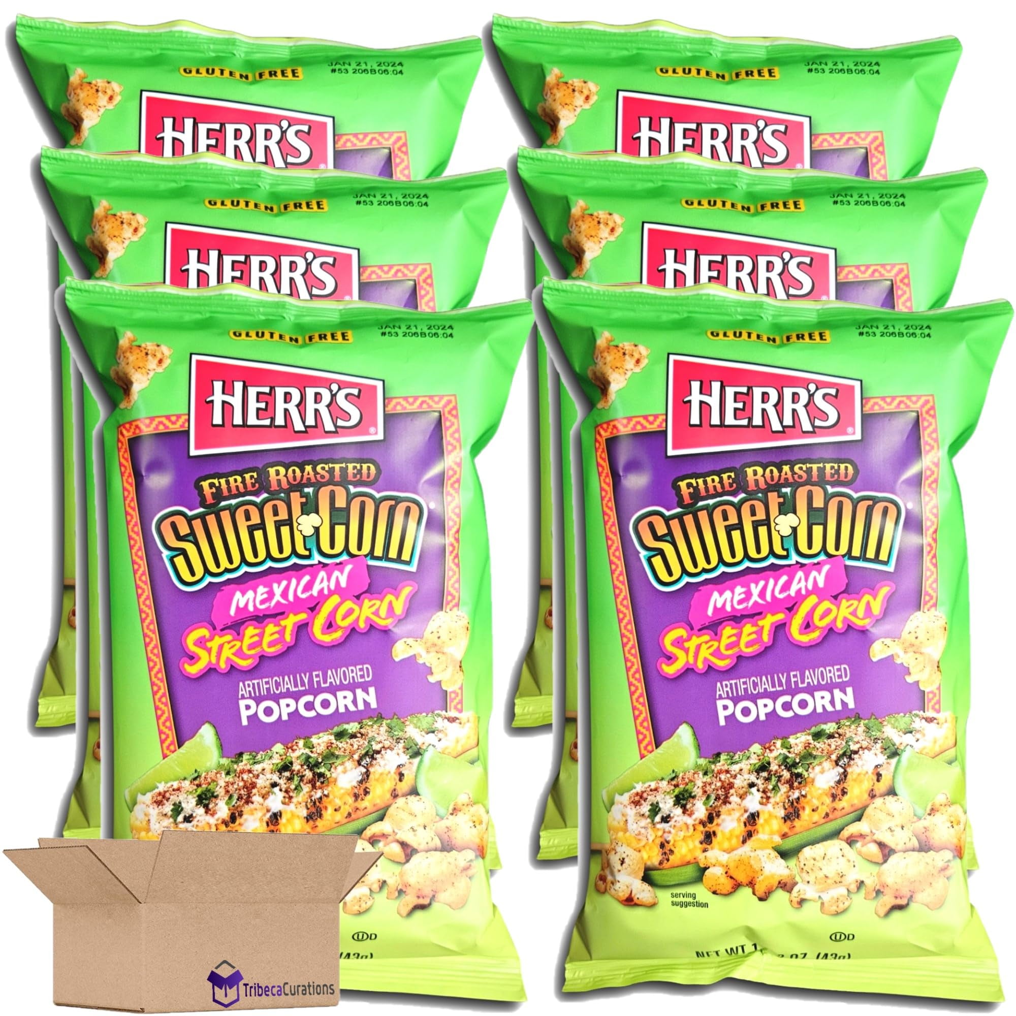 Herr's Fire Roasted Mexican Street Corn Popcorn 1.5 Oz, 6 Bags ...