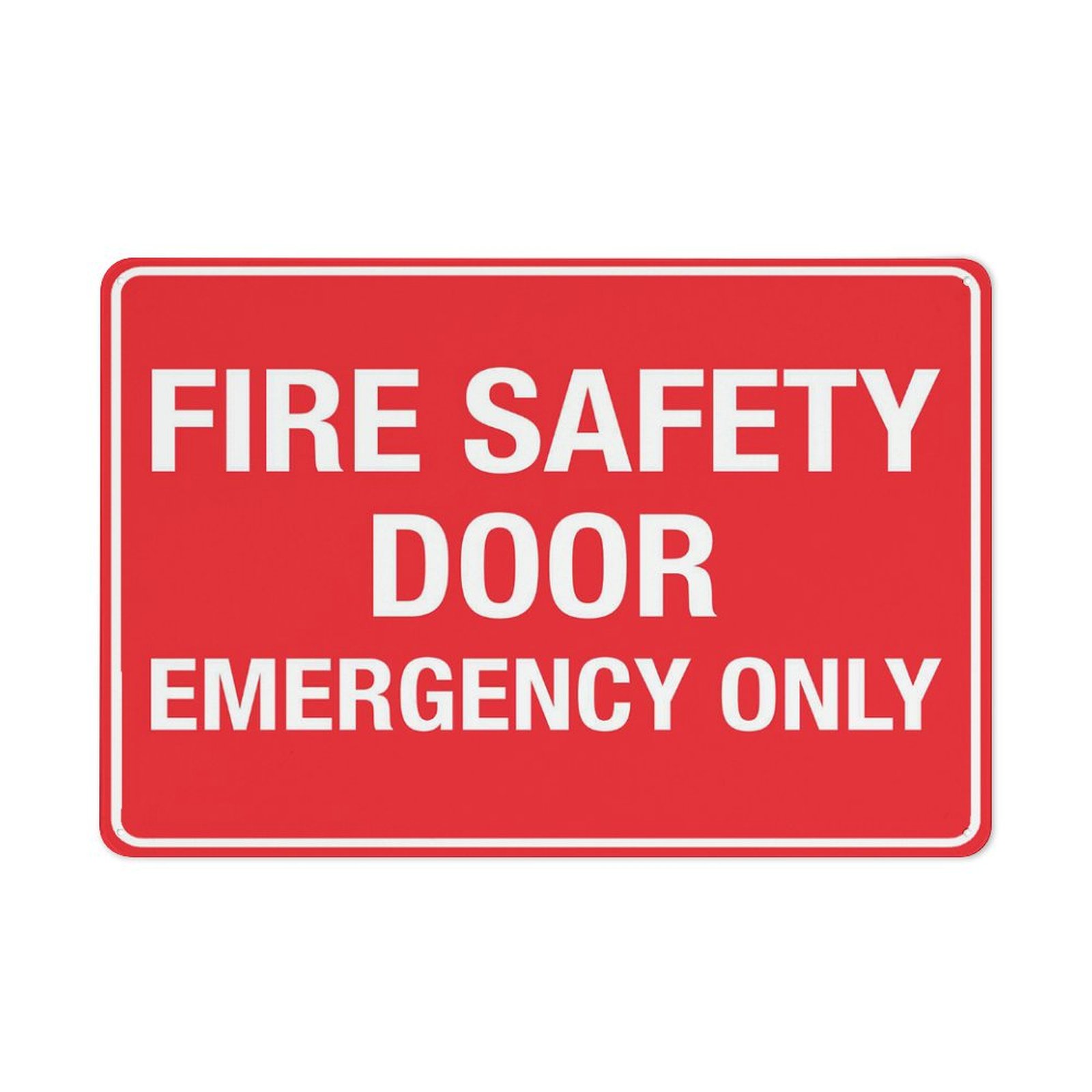 Fire Safety Door Emergency Only Sign 8X12 Inch Rust Free Aluminum Easy ...