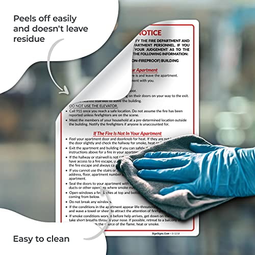 Fire Safety Notice Door Sticker, Non Fireproof Building, Emergency ...