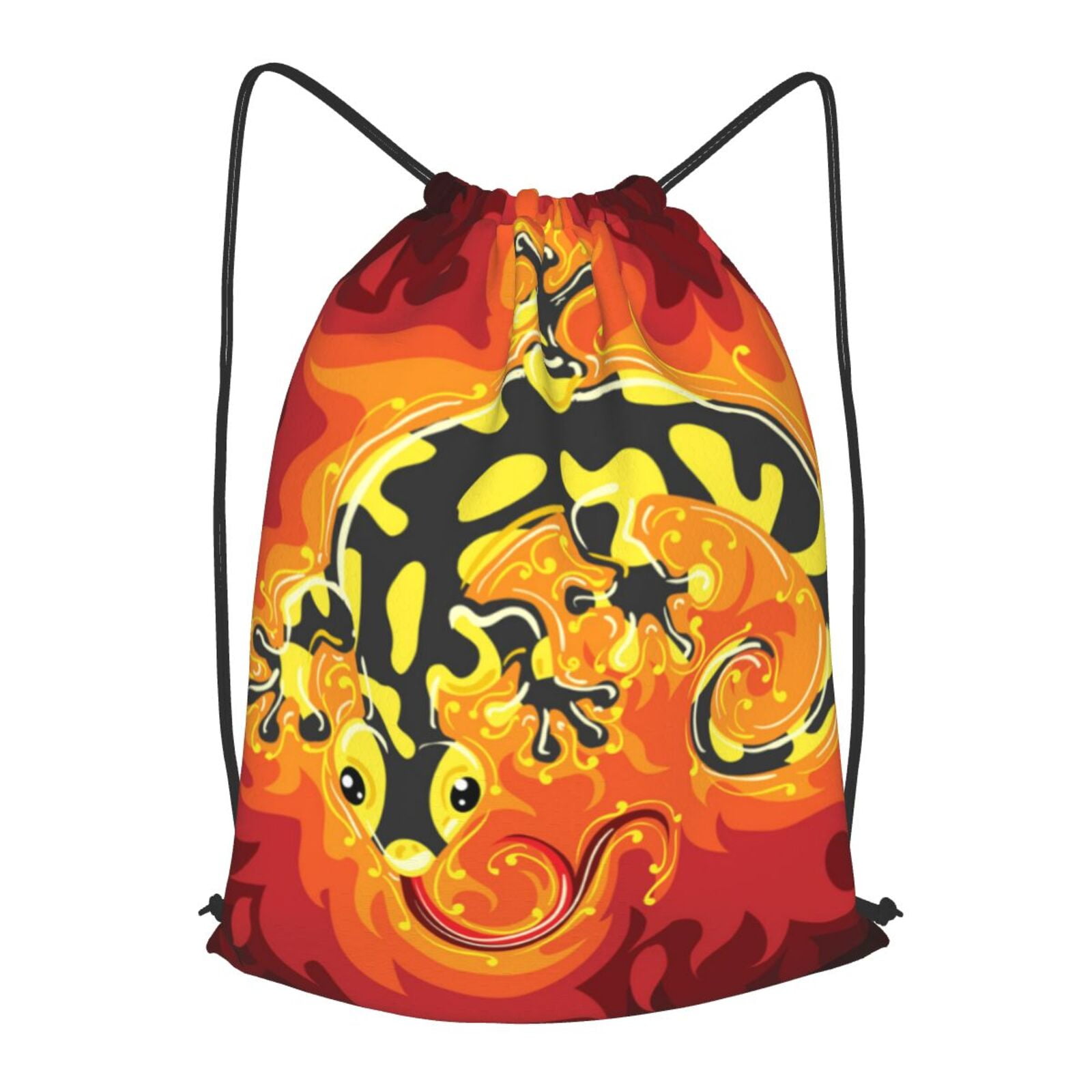 Fire Salamander In Flame Drawstring Backpack Gym String Bag Sports ...