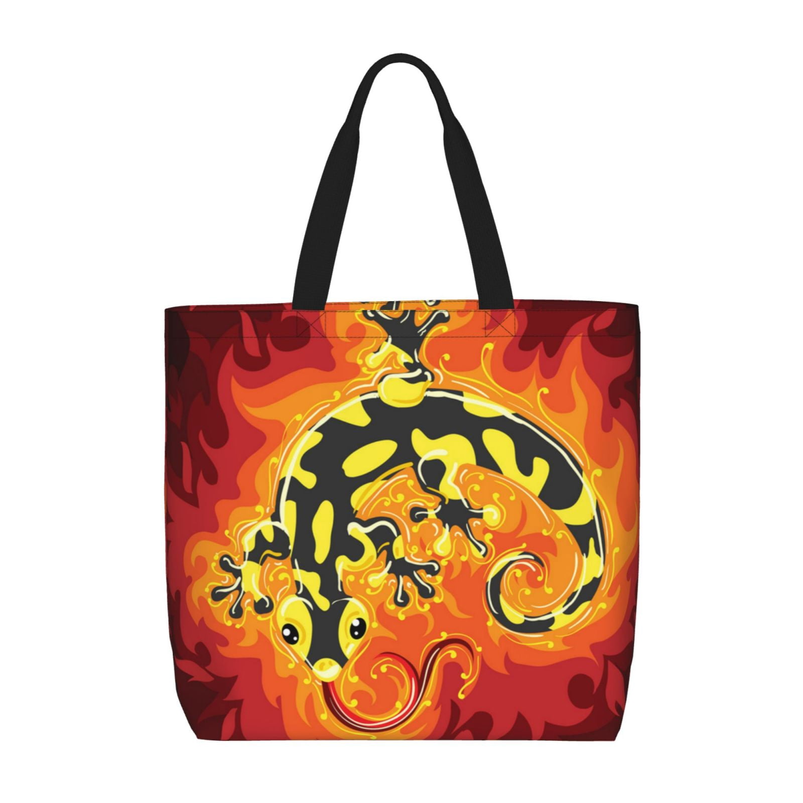 Fire Salamander In Flame Tote Bag Reusable Shoulder Handbag Top Handle ...