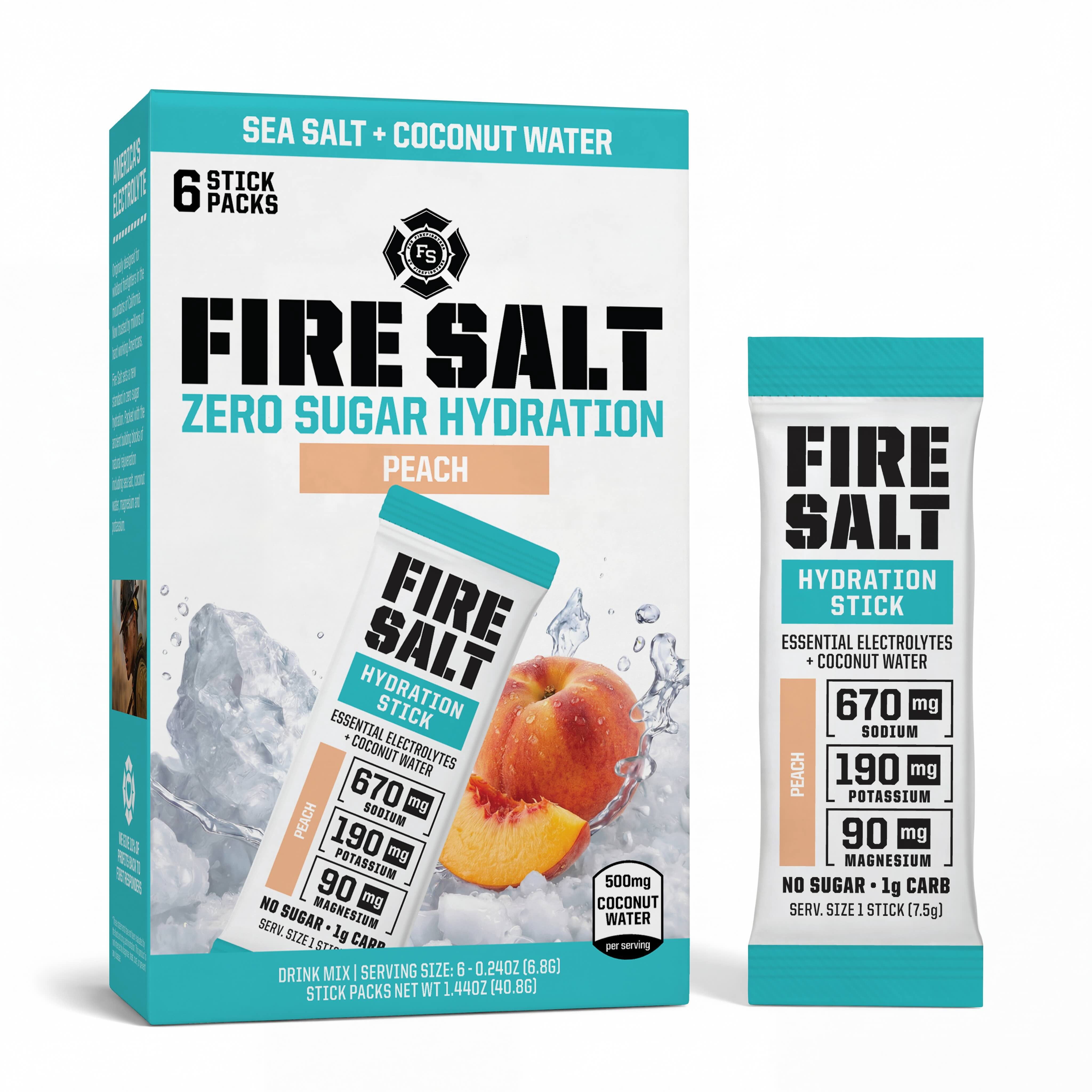 Fire Salt Electrolyte Drink Mix – Peach (6-Count) - Walmart.com