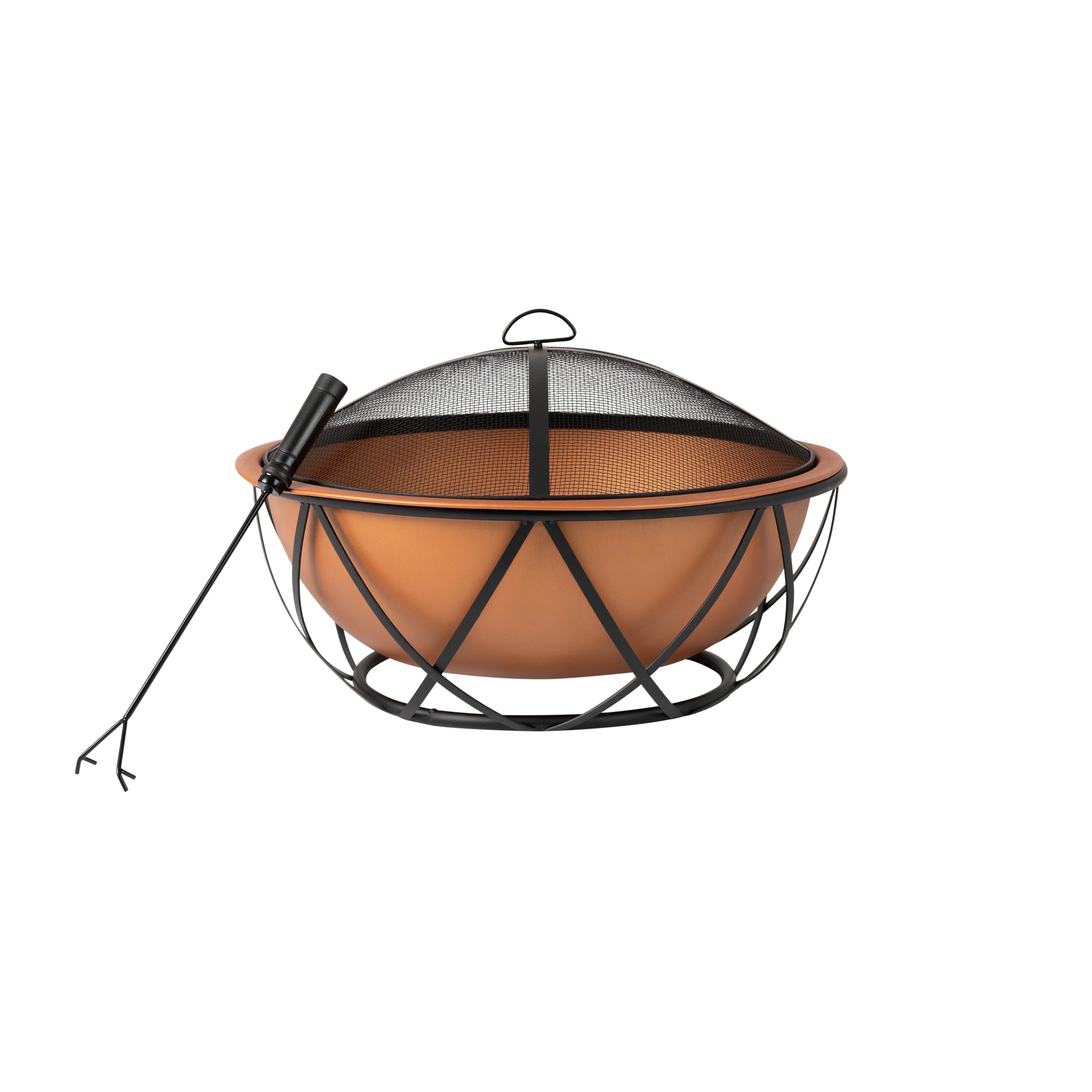 Fire Sense Fire Pit Barzelonia Copper-look Firepit Included Screen Lift ...