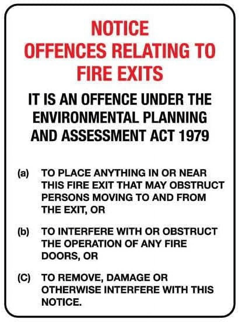 Fire Sign - Notice Offences Safety Signs Fire 8x12 Inch Notice Danger ...
