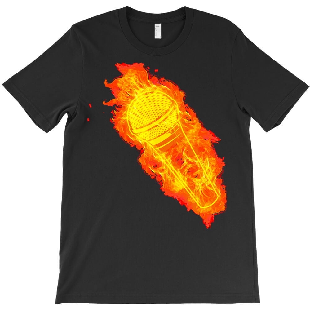 Fire Singer Flames Funny Microphone Music Graphic Novelty Art Design ...