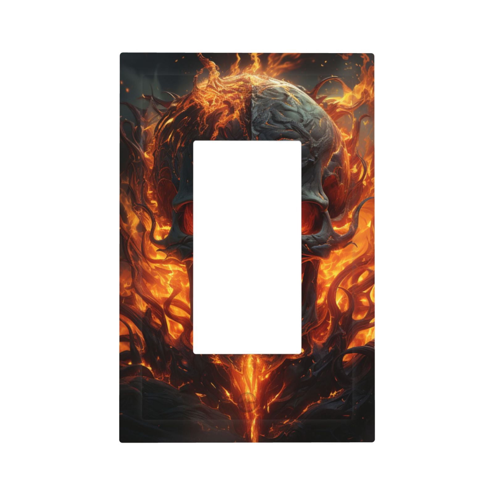 Fire Skull Gothic Cool Single Gang Wall Plate 1 Gang Decorative ...
