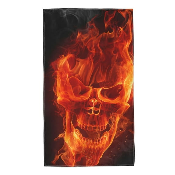 Fire Skull Hand Towels for Bathroom Set of 2, Ultra Soft Absorbent ...