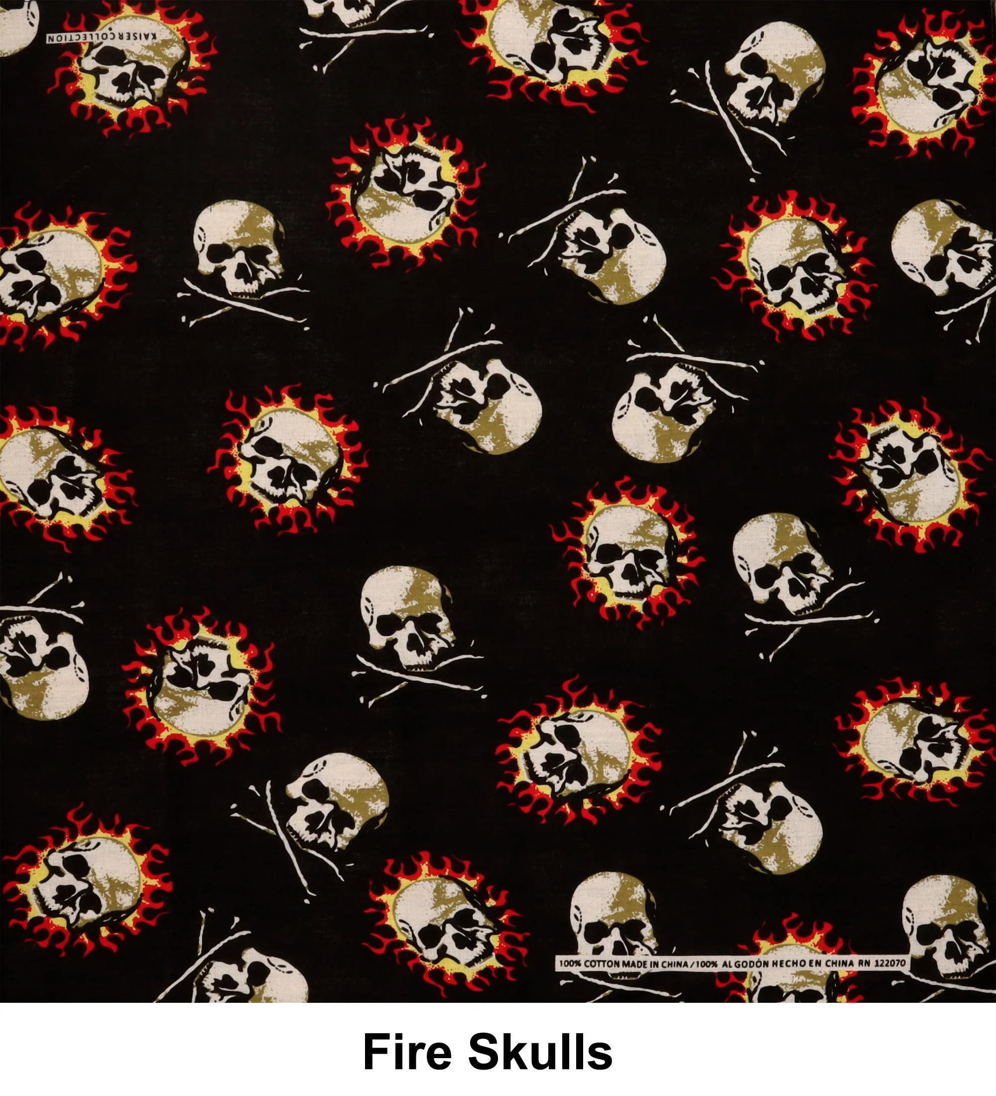 Fire Skulls Print Designs Cotton Bandana (22 inches x 22 inches ...