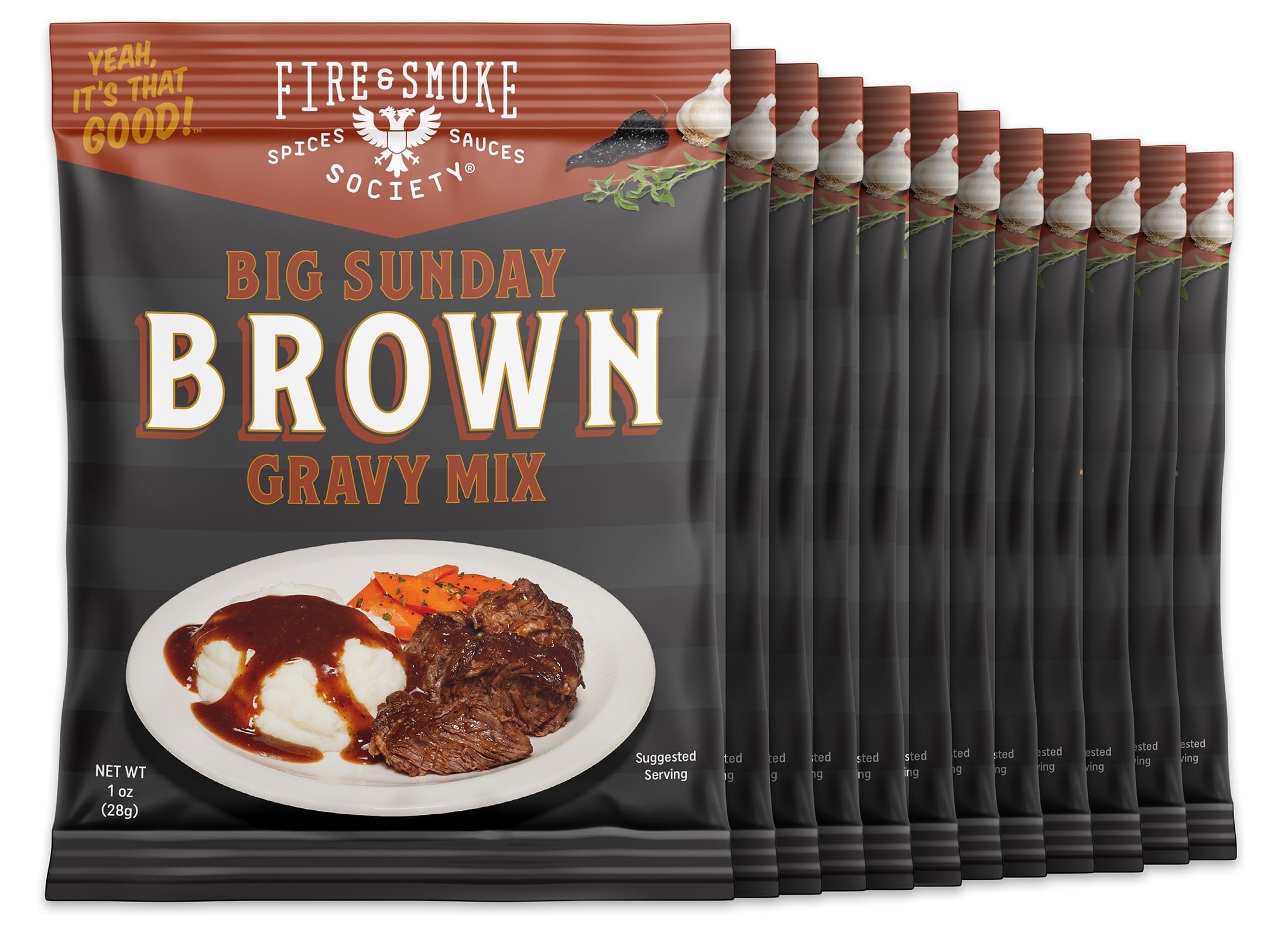 Fire & Smoke Society Brown Gravy Mix Packets 1 oz 12-Pack for Beef and ...