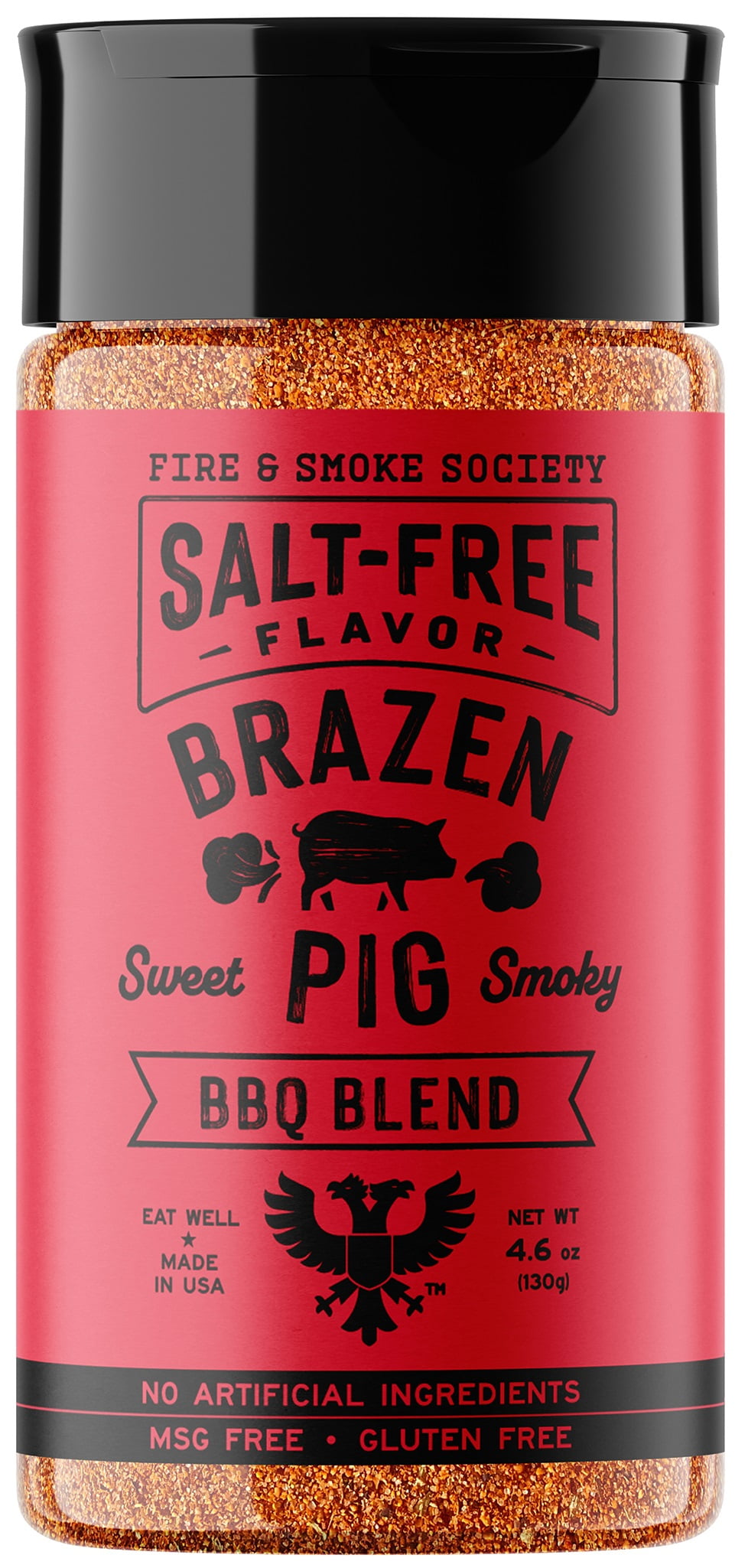 Fire & Smoke Society Brazen Pig BBQ Seasoning No Salt Dry Rub for Pork and Meats 4.6 Ounce ...