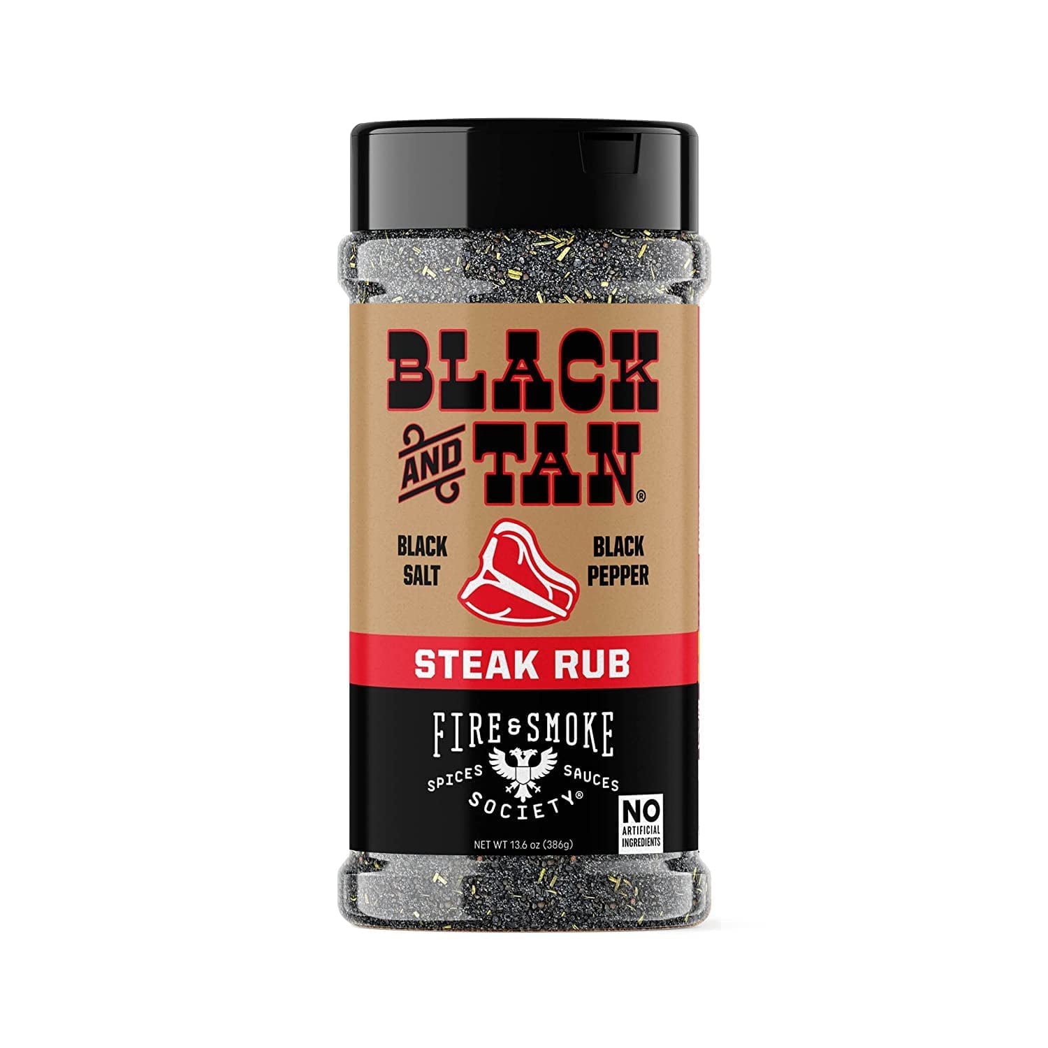 Fire & Smoke Society CI30 Black & Tan BBQ Steak Rub Beef Seasoning for ...