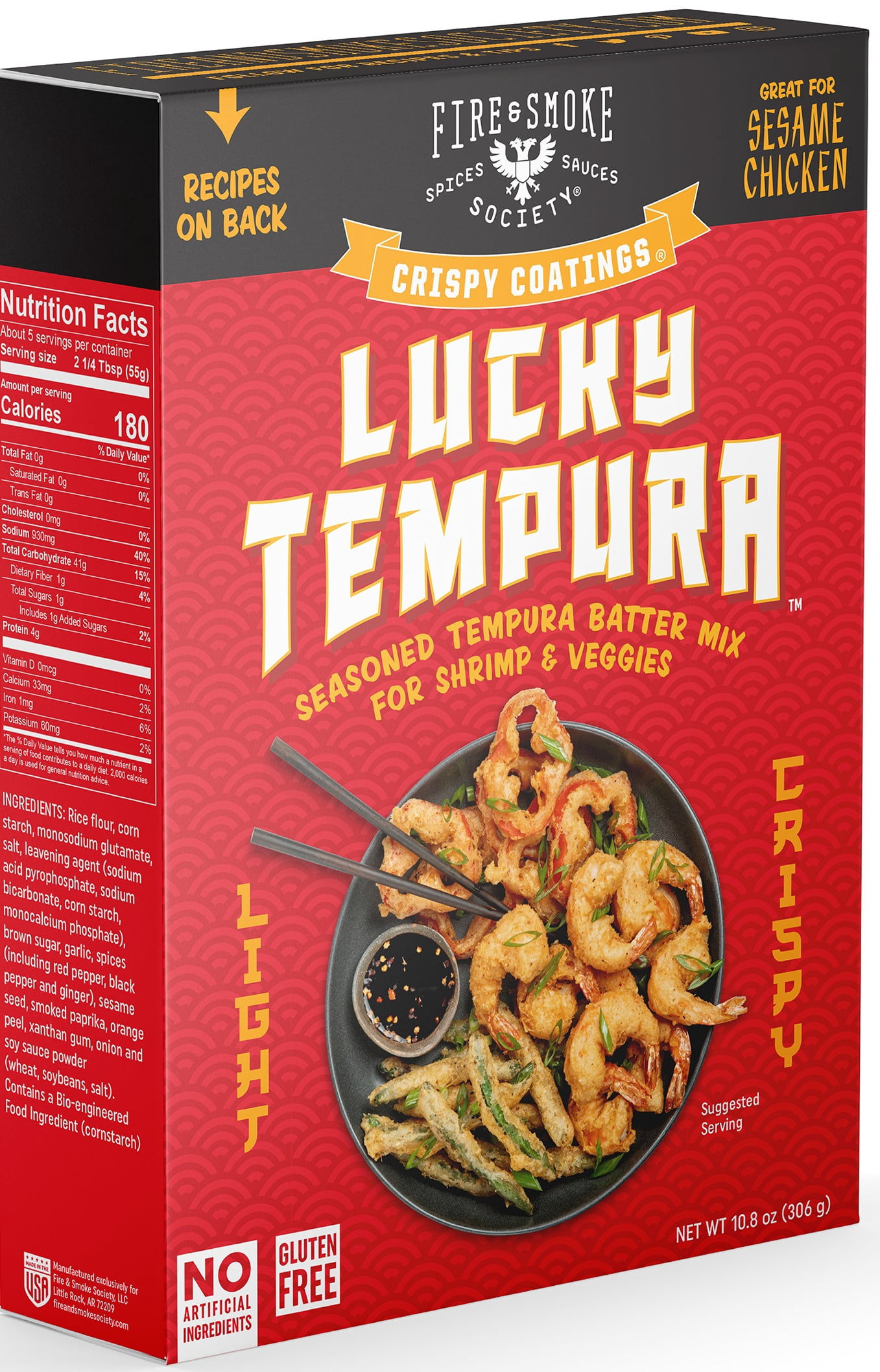 Fire & Smoke Society Lucky Tempura Batter Coating Mix, 10.8 Ounce Box ...