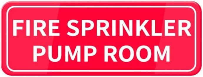 Fire Sprinkler Pump Room Sign Acrylic Plaque Strong Self-Adhesive Signs ...