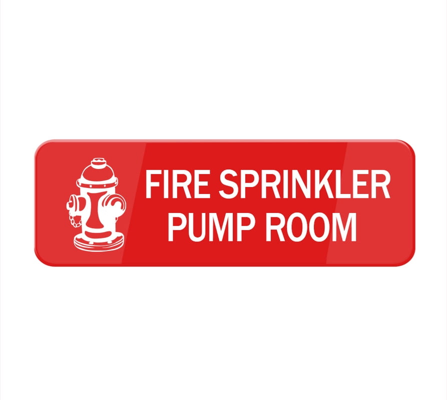 Fire Sprinkler Pump Room Sign For House, Home, And Office - 10" X 3 ...