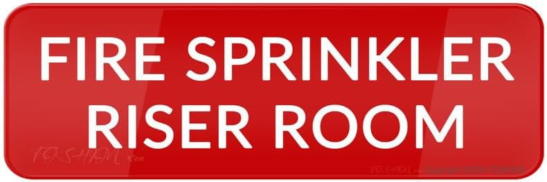 Fire Sprinkler Riser Room Sign Rounded Corners Long Lasting With Double ...