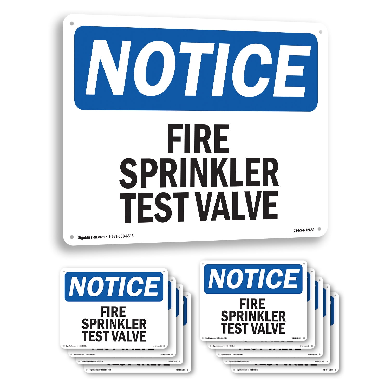 Fire Sprinkler Test Valve OSHA Notice Aluminum Sign 10 Inch x 7 Inch ...