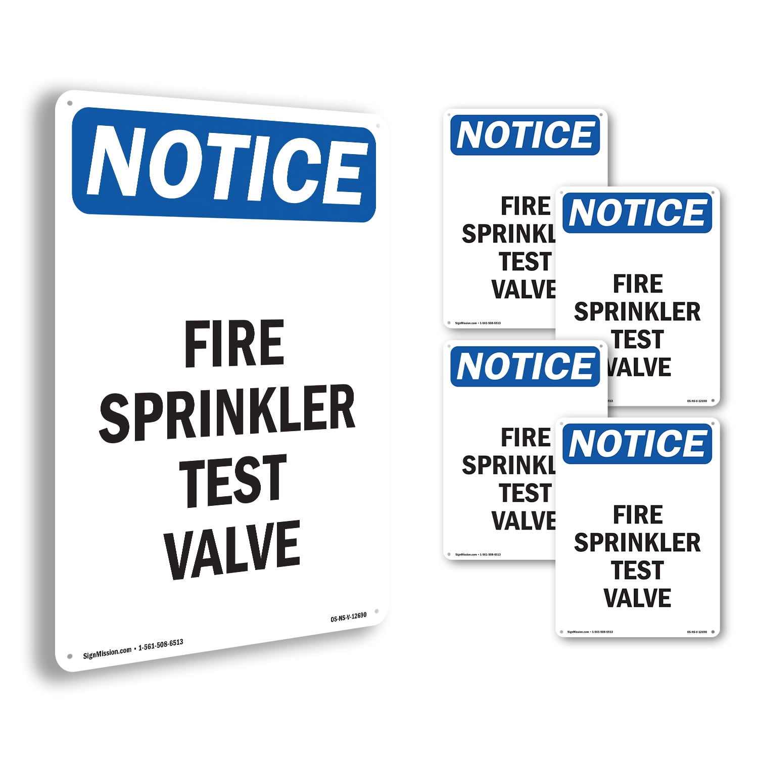 Fire Sprinkler Test Valve OSHA Notice Aluminum Sign 18 Inch x 12 Inch ...