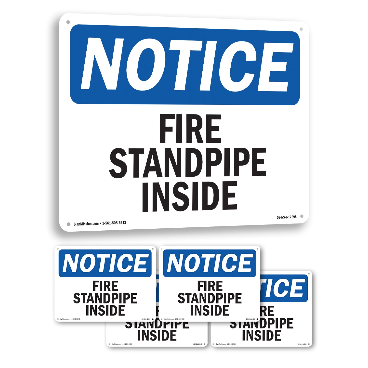 Fire Standpipe Inside OSHA Notice Rigid Plastic Sign 24 Inch x 18 Inch ...