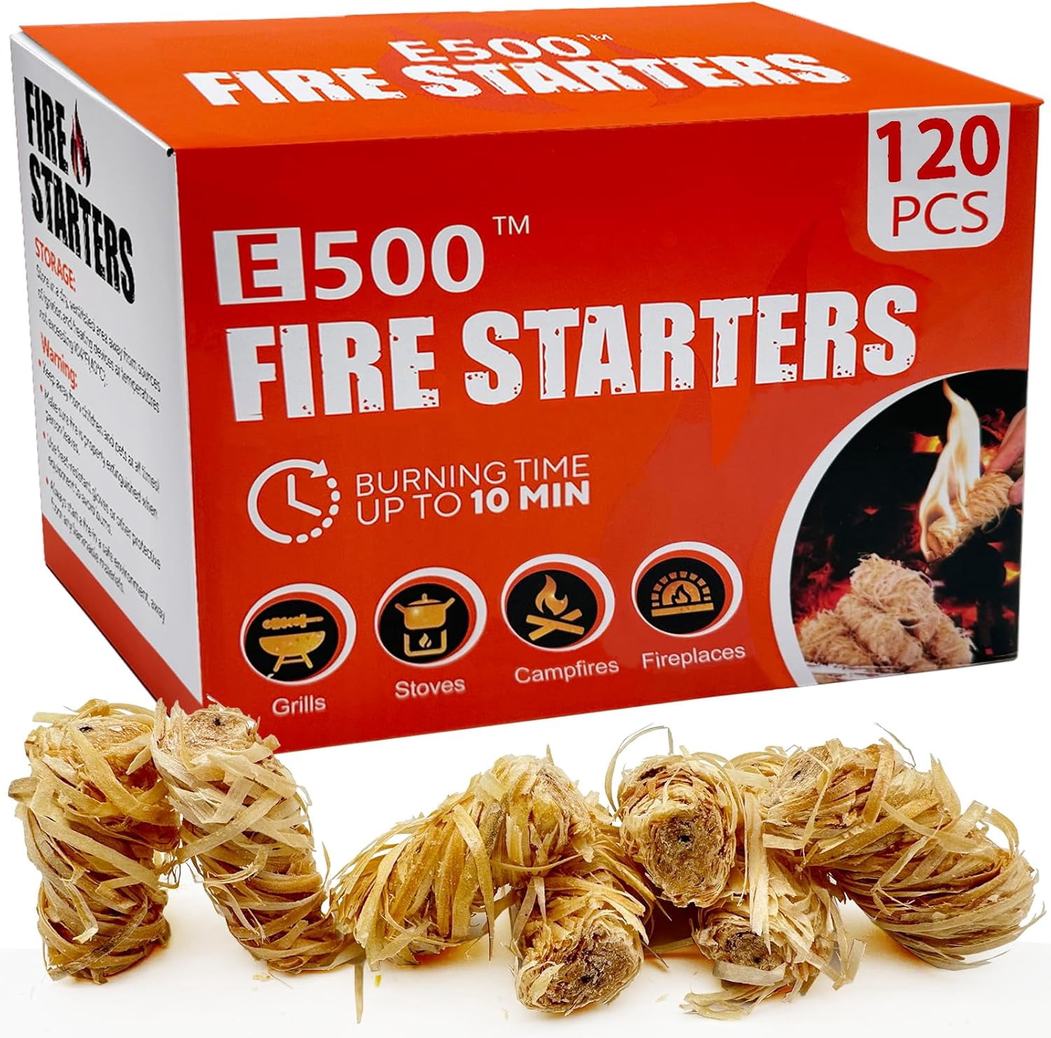 " Fire Starter - 120 PCS Natural Pine Fire Starters for Fireplace ...