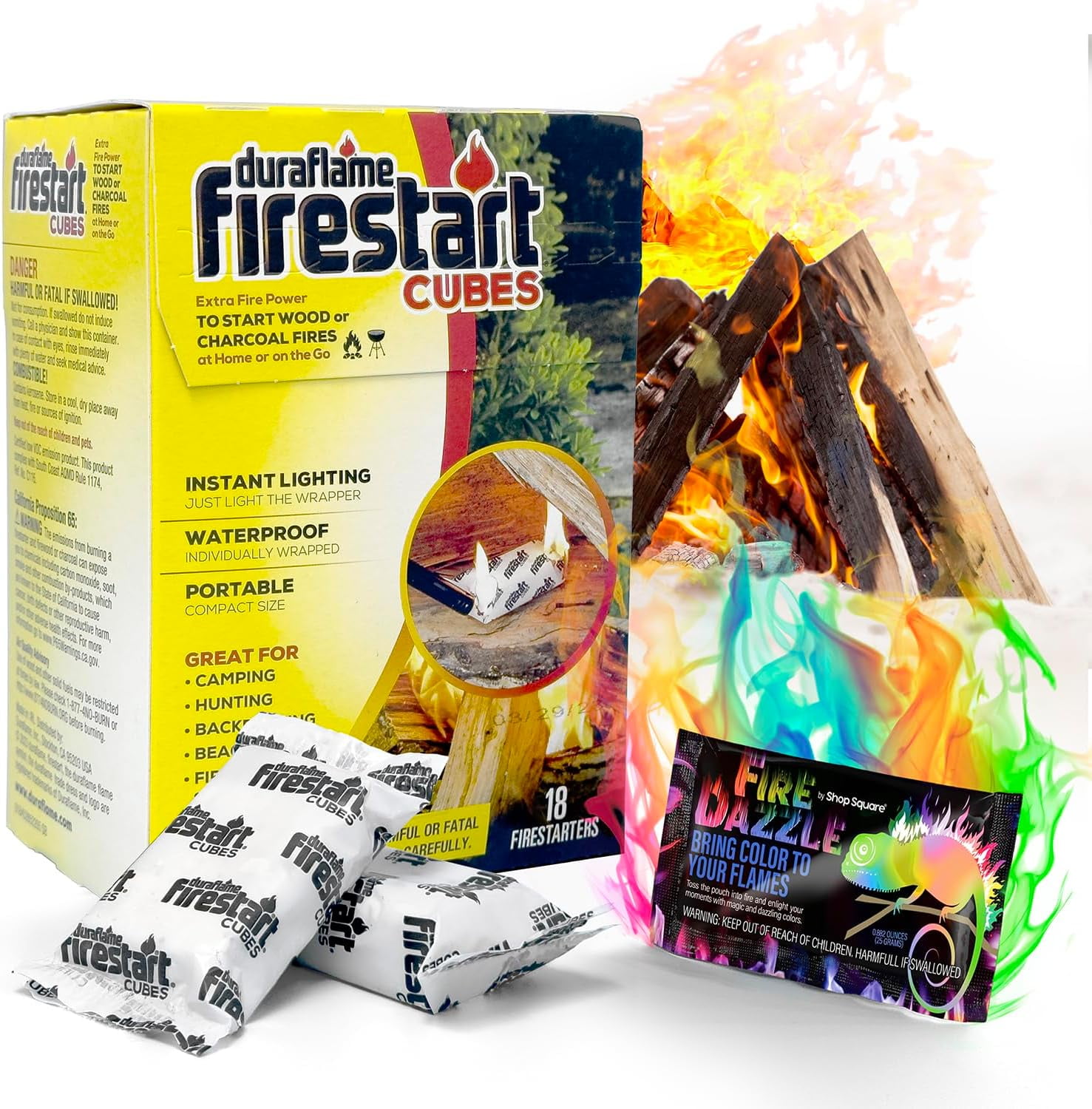 Fire Starter Cubes for Indoor and Outdoor Use, 18 Pack Fire Starters ...