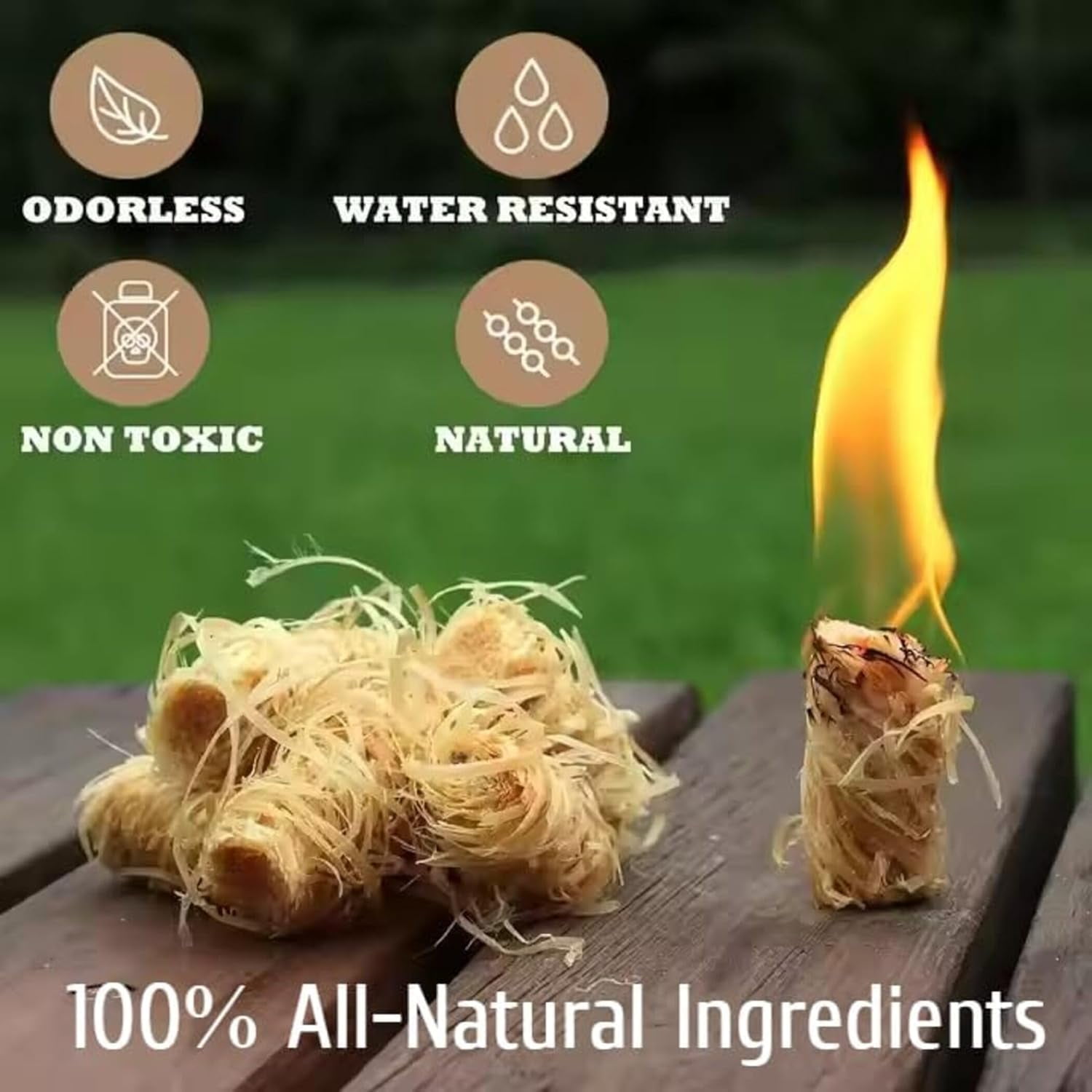 Fire Starter - Easy to Ignite, 300 pcs XXL Natural Fire Starters for ...