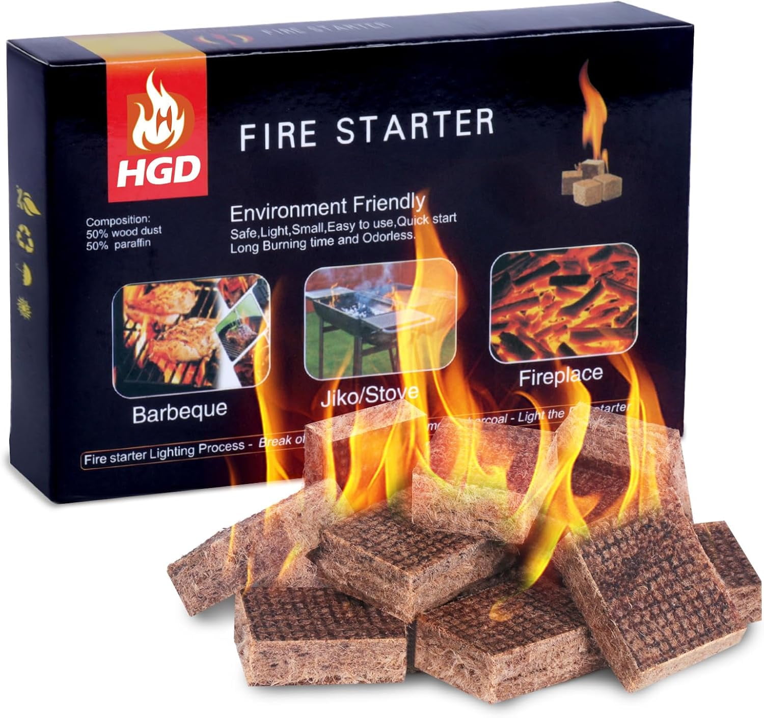 Fire Starter, Natural Starters for BBQ, Campfire, Fireplace, Charcoal ...