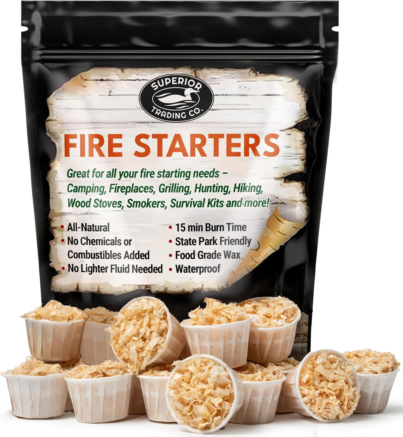 Fire Starter Pods in Resealable Packs - Fire Starters for Campfires ...