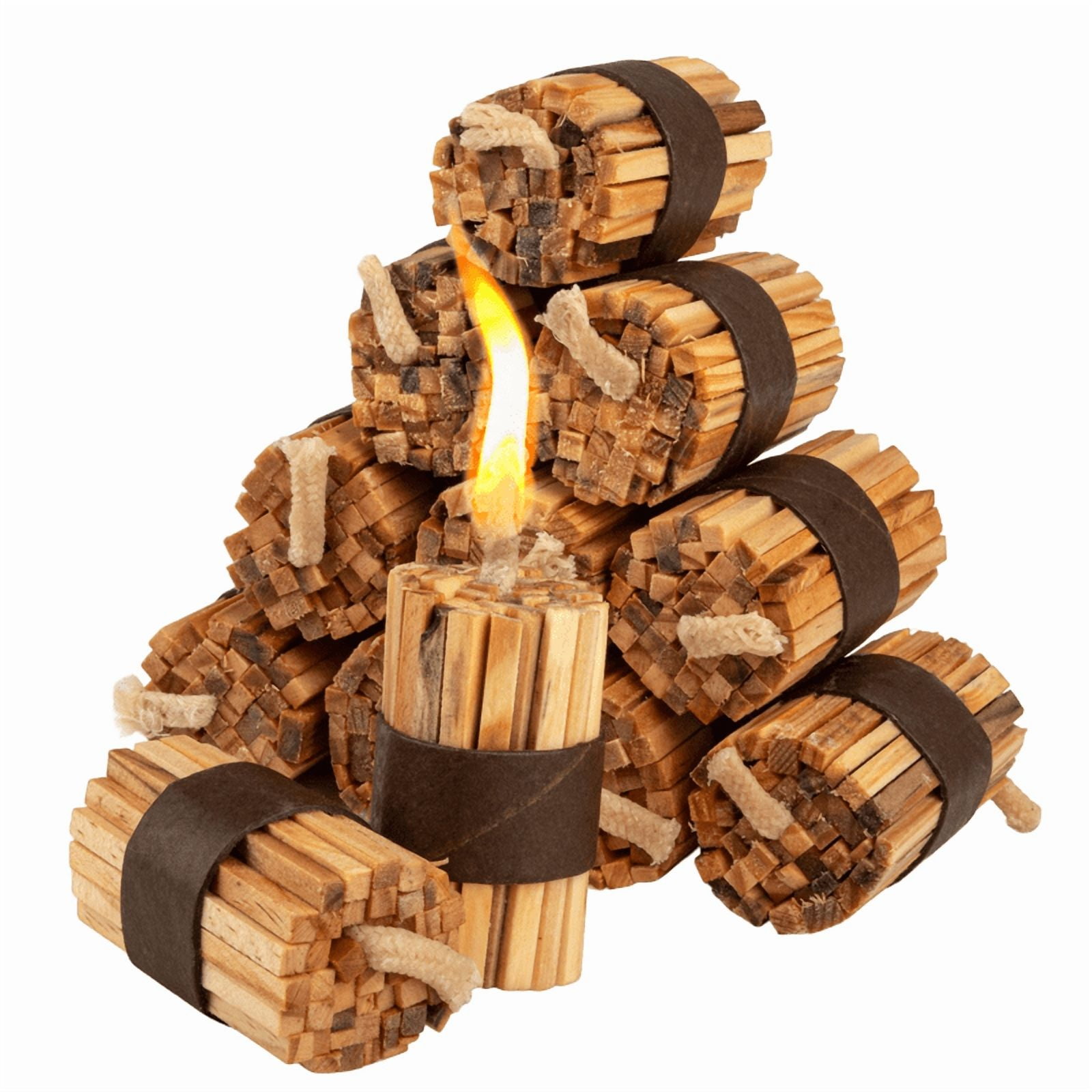 Fire Starter Sticks 20-Pack Refill, Pine Wood Firestarter Kindling Bundles, Easy Lighting for ...