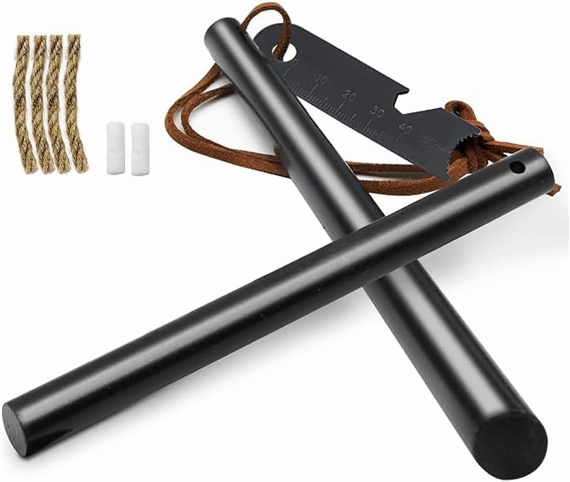 Fire Starter Survival Tool, Ferro Rod Kit with Leather Neck Lanyard and ...