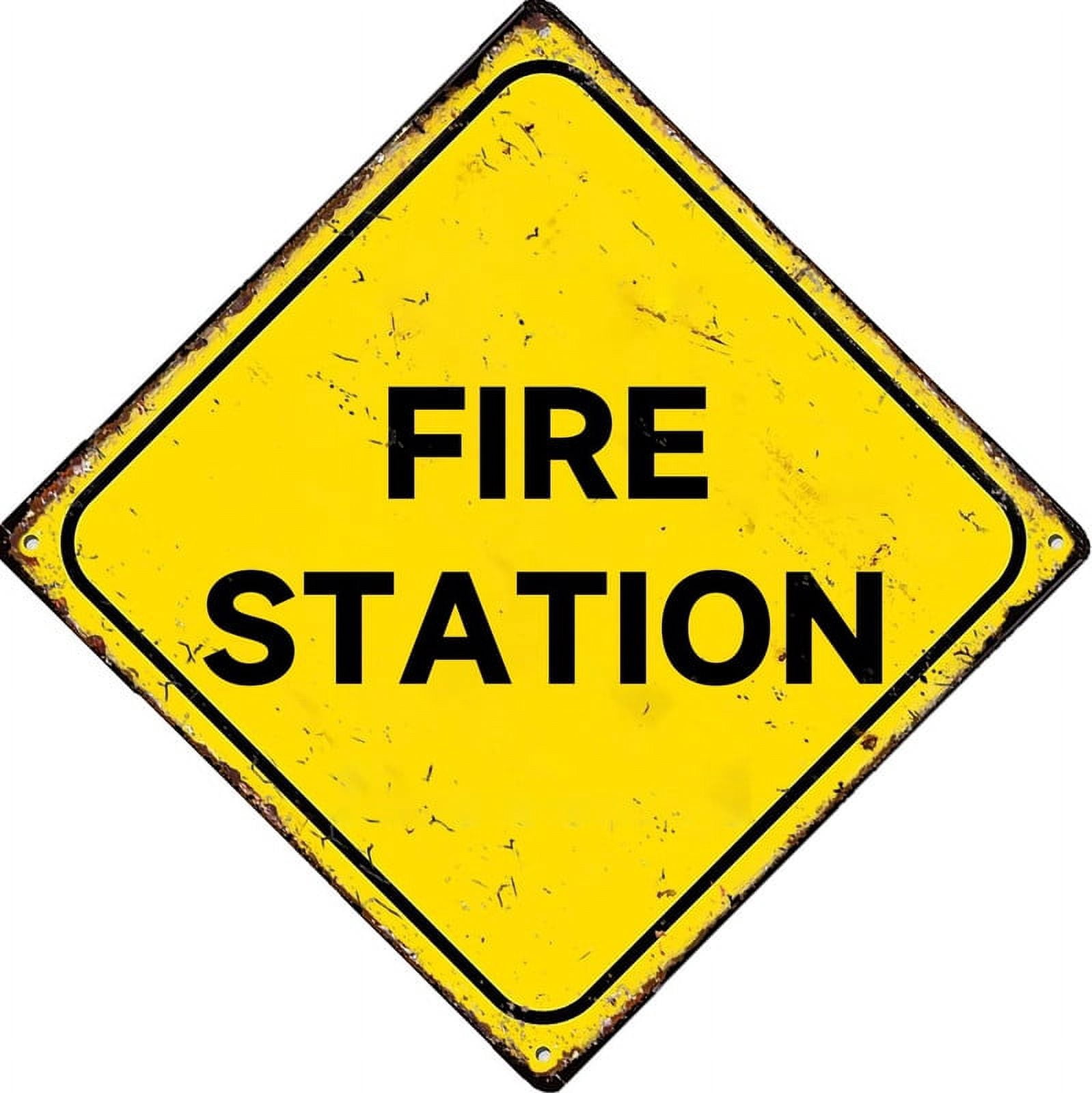 Fire Station Metal Sign Retro Wall Decor For Home Cafes Store Pubs Club ...