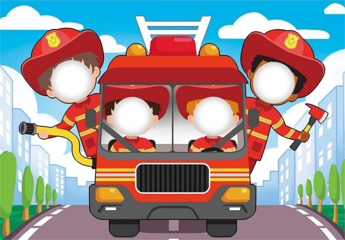 Fire Station Party Backdrop Fire Truck Decorations Alarm Bell Fire ...
