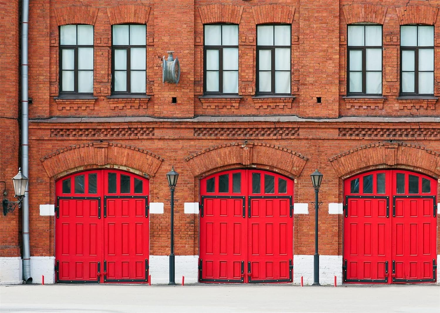 Fire Station Photography Background Old Fire Departmt Fire Building Red ...