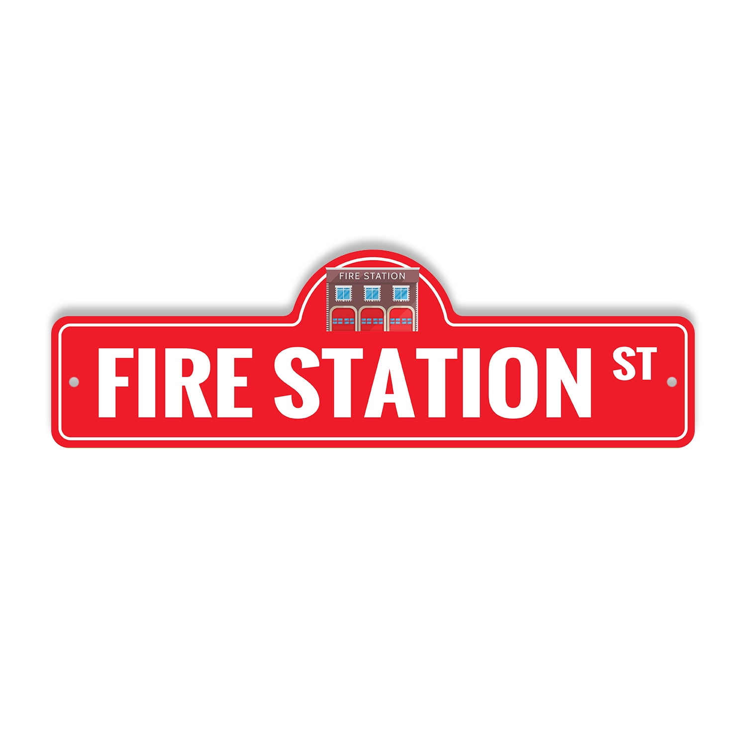 Fire Station Plastic Street Sign - 7 Inch X 20 Inch Gift Emergency ...