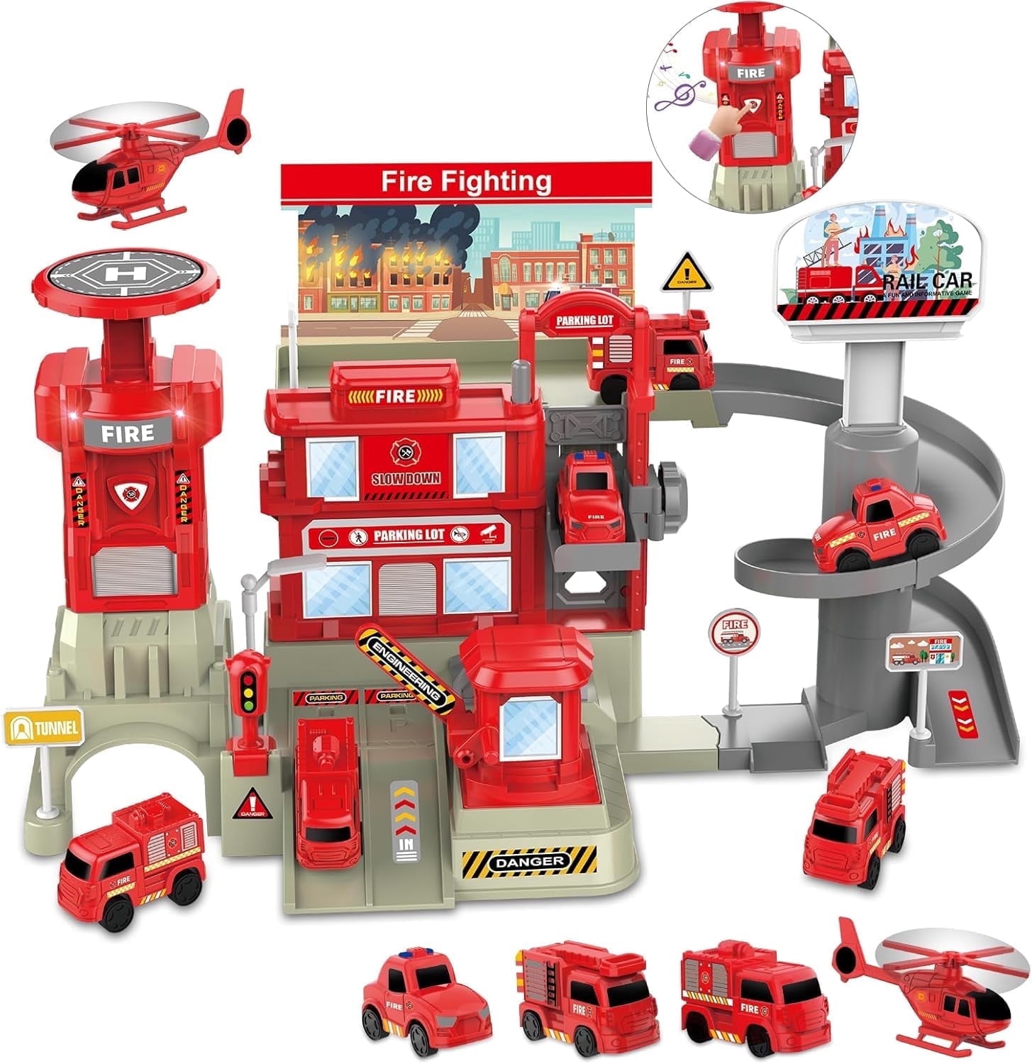 Fire Station with Fire Truck Set, Toys for Ages 3-6 - Walmart.com