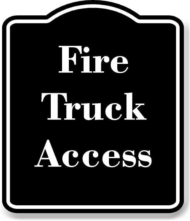 Fire Truck Access BLACK Aluminum Composite Sign 8.5''x10'' - Walmart.com