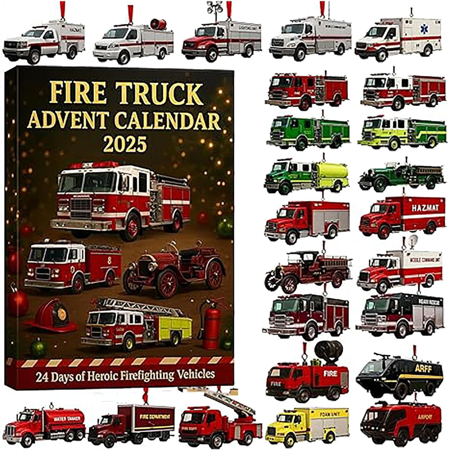 Fire Truck Advent Calendar 2025, 24 Days of Christmas Advent Calendar ...