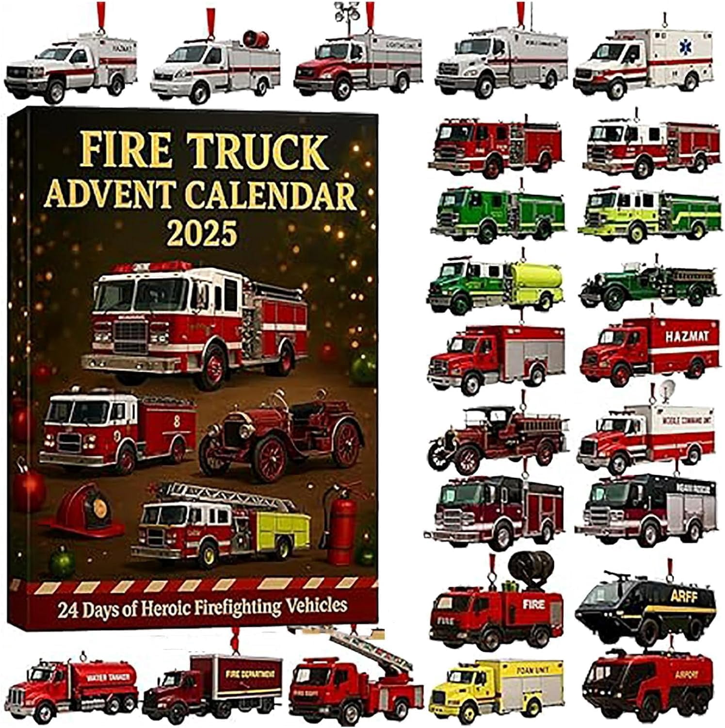 Fire Truck Advent Calendar 2025, 24 Days of Christmas Advent Calendar ...