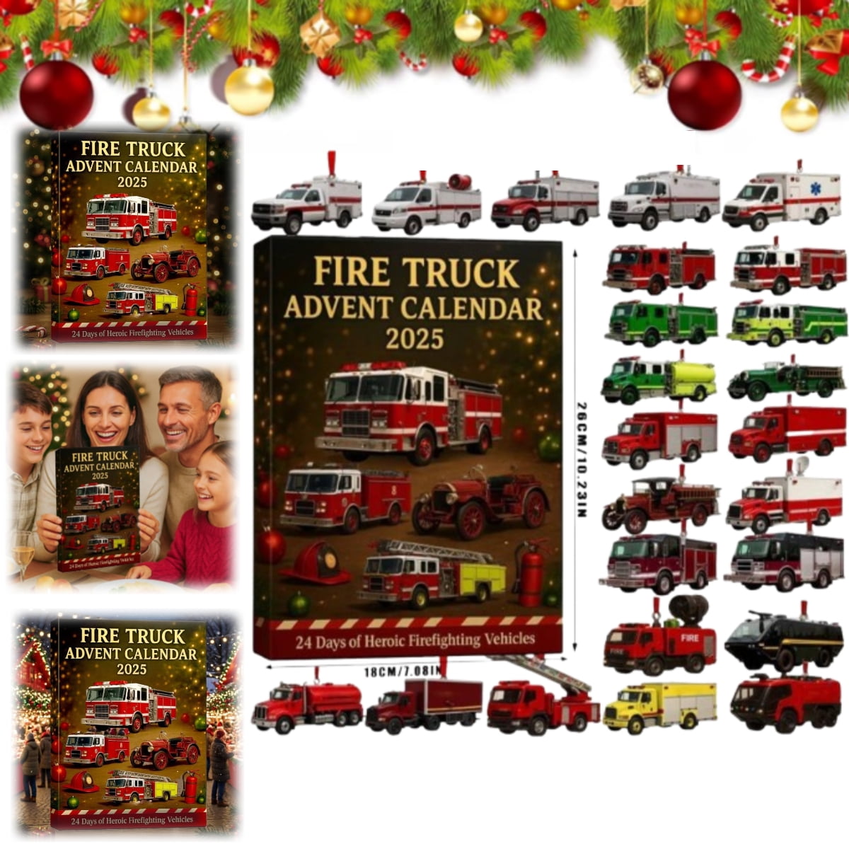 Fire Truck Advent Calendar 2025, 24 Days of Christmas Mini Fire Truck ...