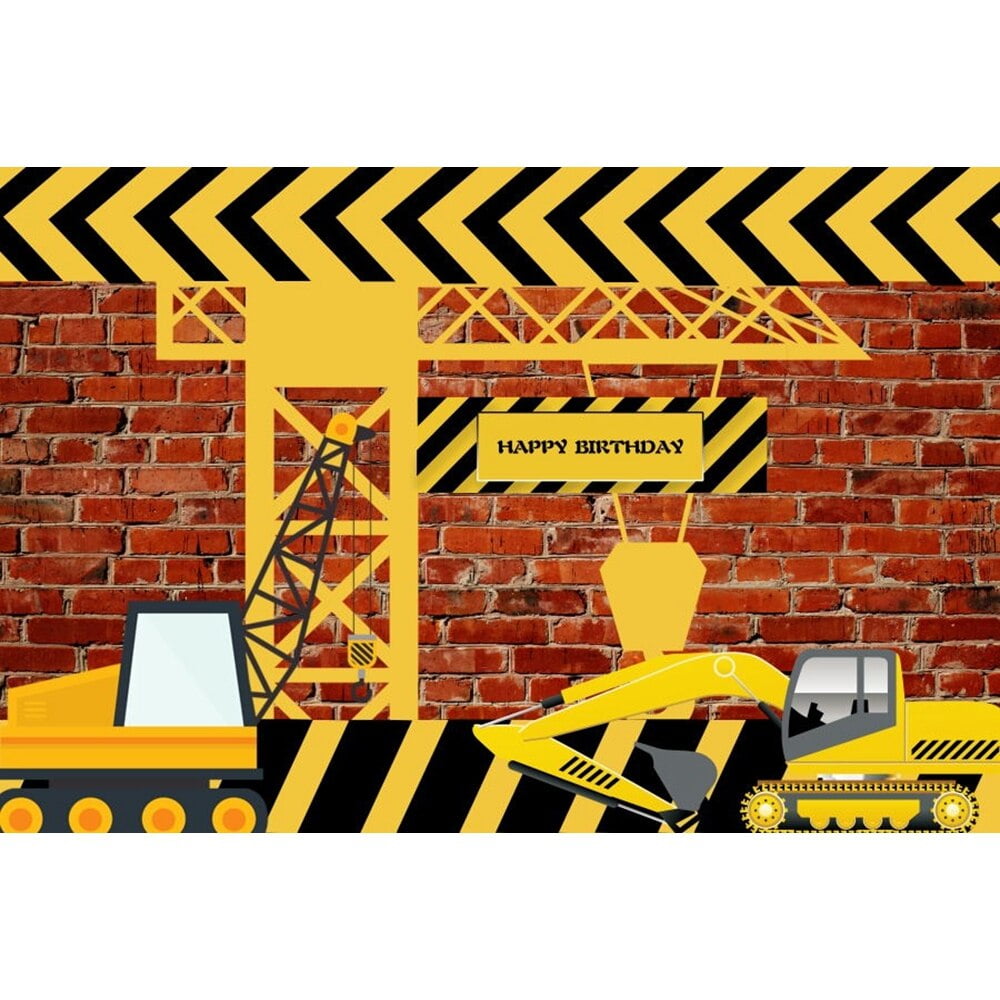 Fire Truck Construction Team Photocall Boy Birthday Party Game Baby ...