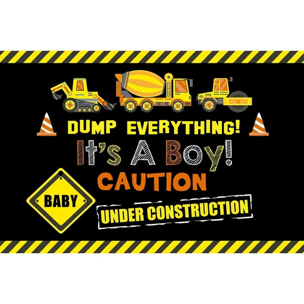 Fire Truck Construction Team Photocall Boy Birthday Party Game Baby ...