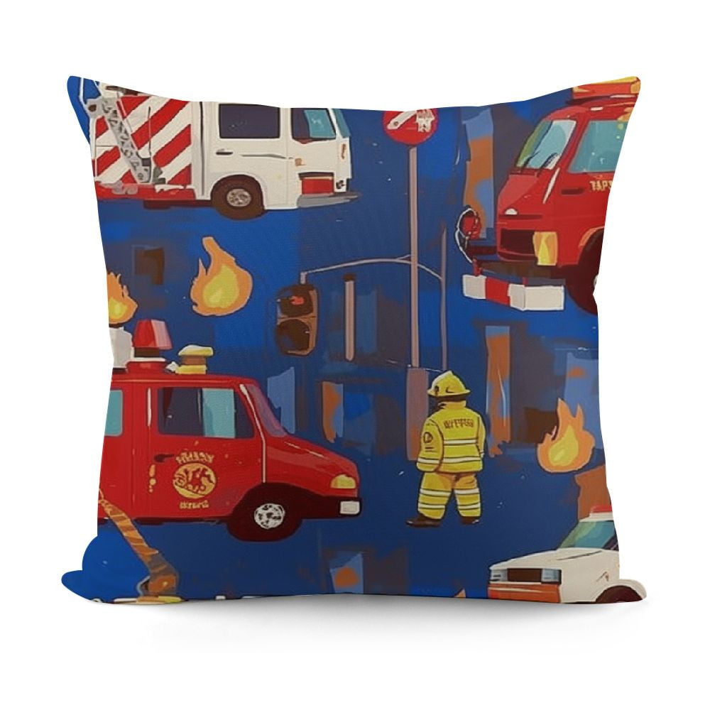 Fire Truck Fabric by The Yard Kids Firefighter Decorative Waterproof ...