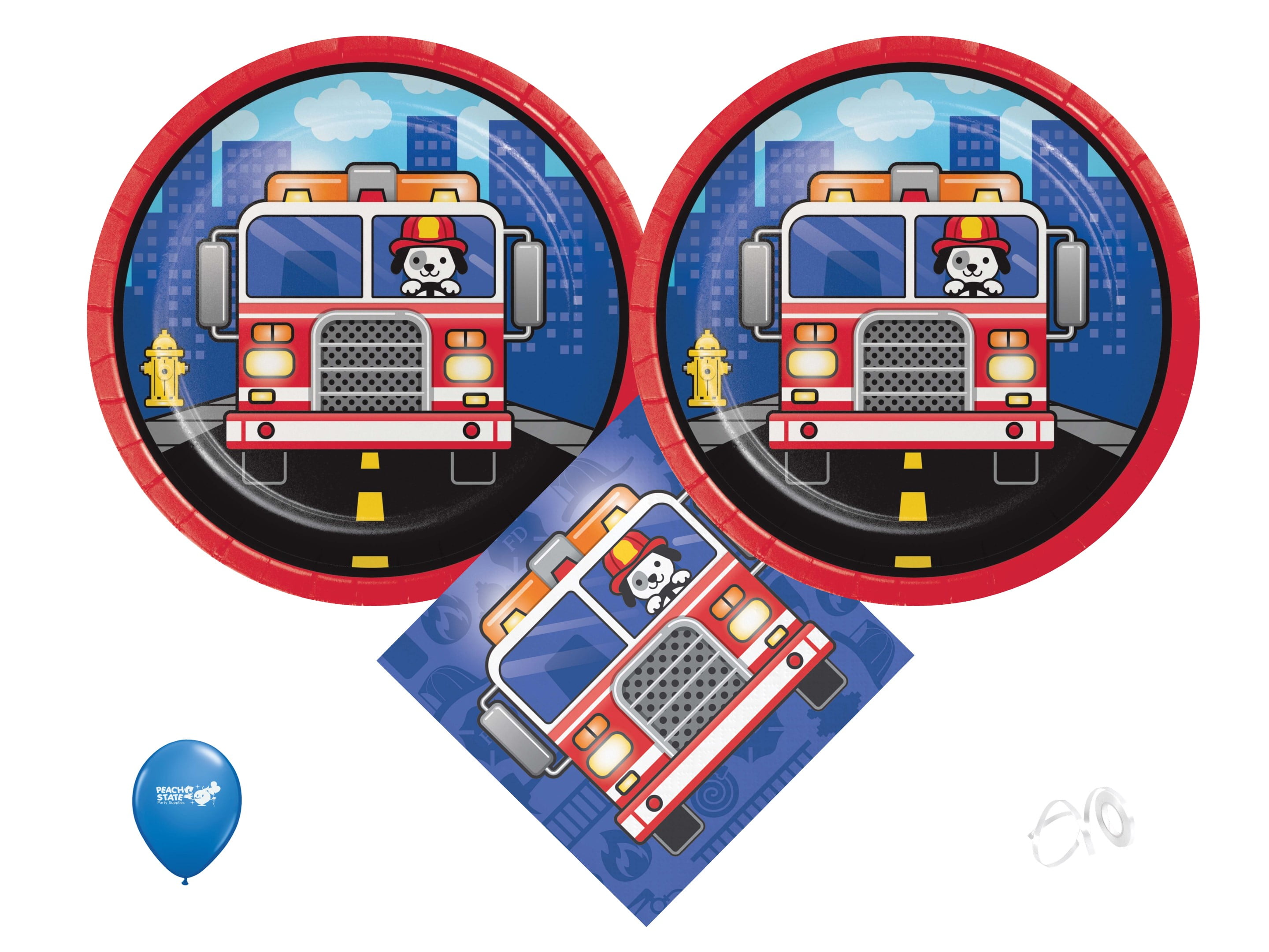 Fire Truck Firefighter Kids Birthday Party Supplies | Firetruck Cake ...