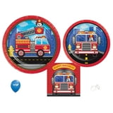 Fire Truck Firefighter Kids Birthday Party Supplies | Firetruck Plates ...